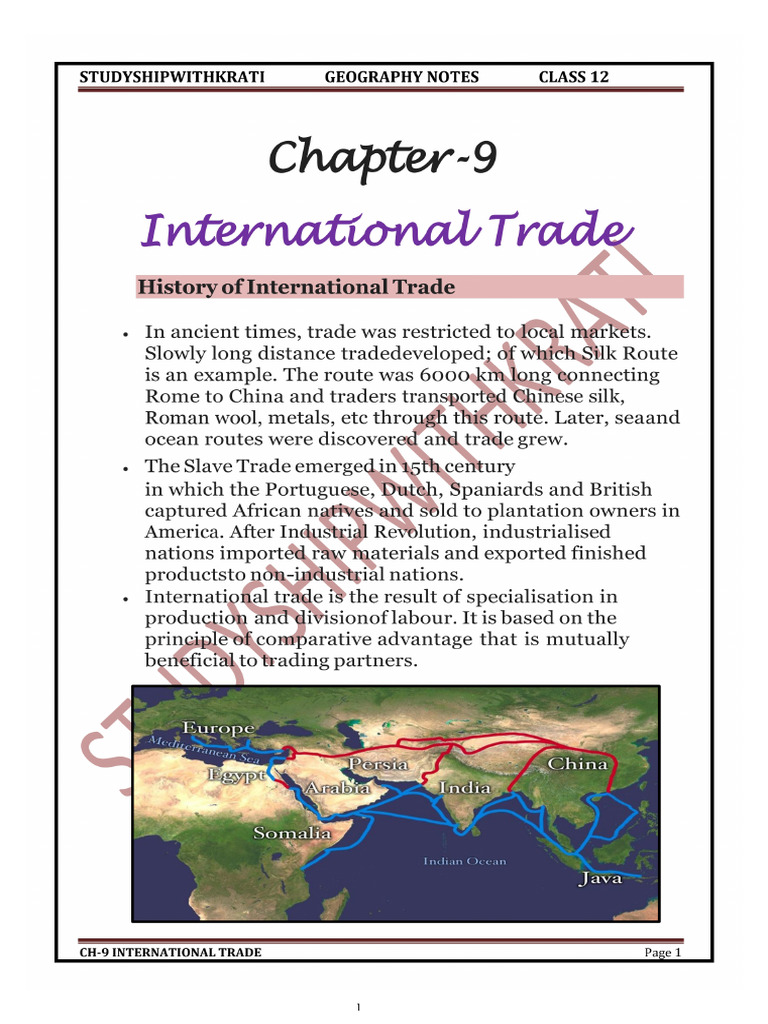 SWK BOOK 1 CH 9 International Trade | PDF