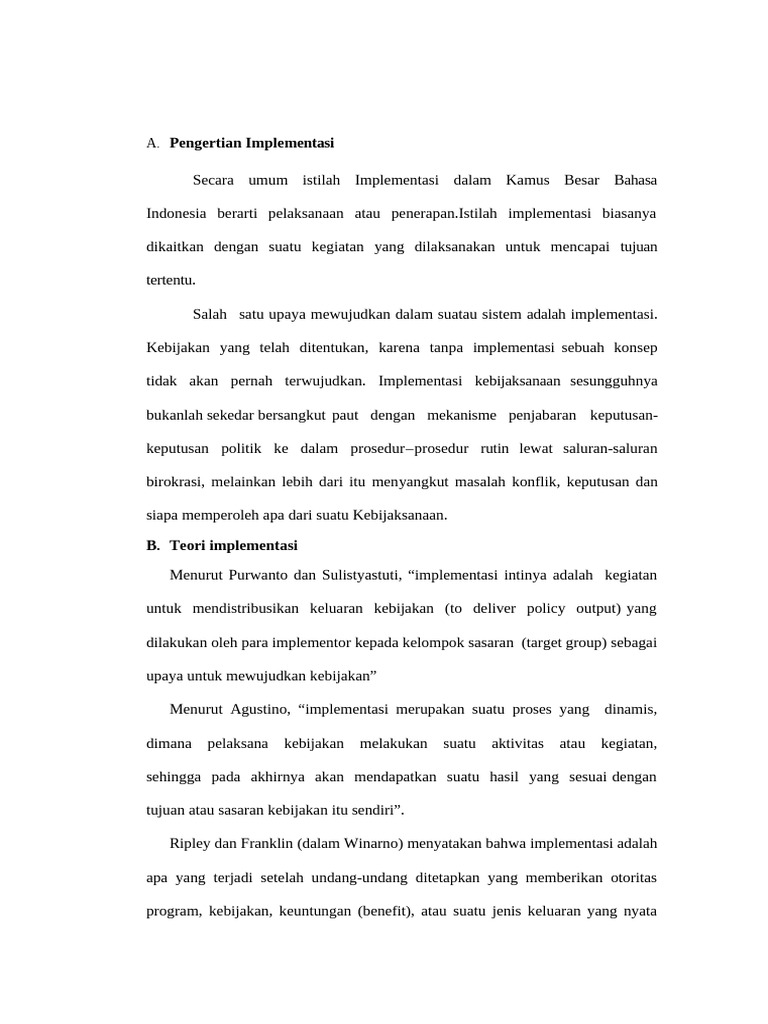 Pengertian Implementasi | PDF