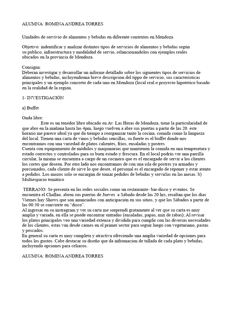 TP 2 1 | PDF | Buffet | Cocina