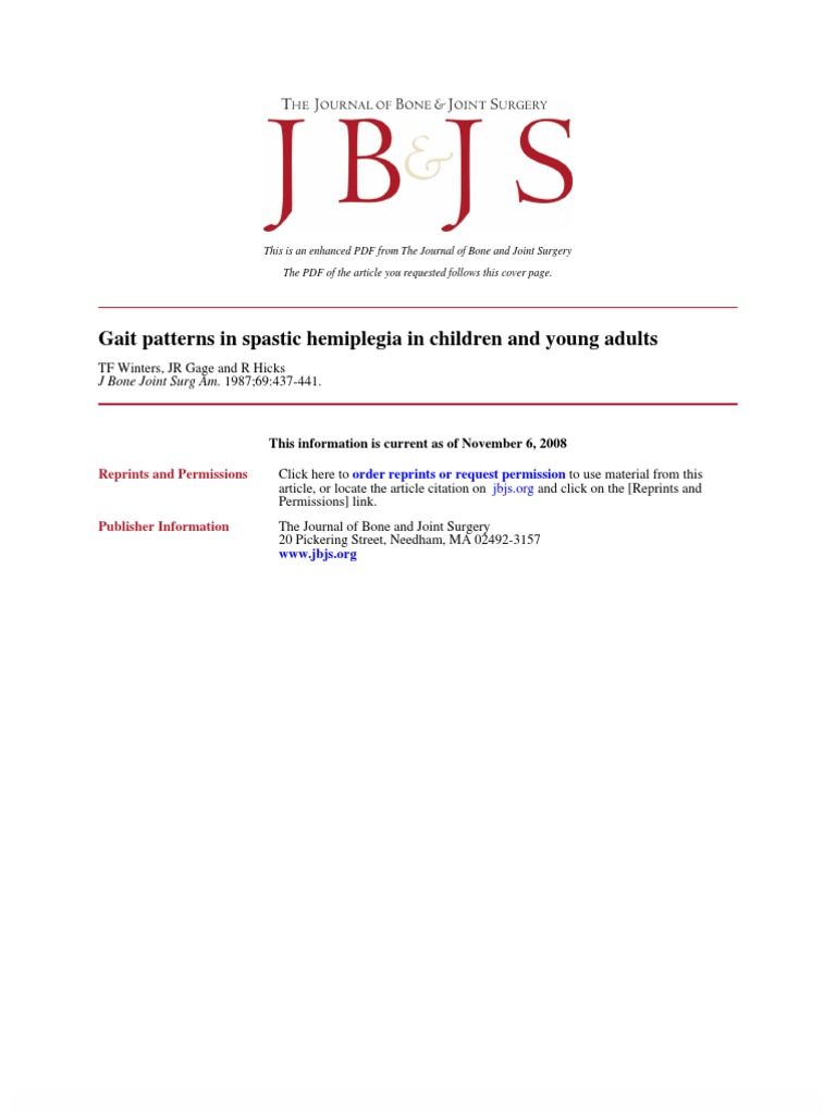 Winters TF 1987 Gait Patterns in Spastic Hemiplegia in Children and ...