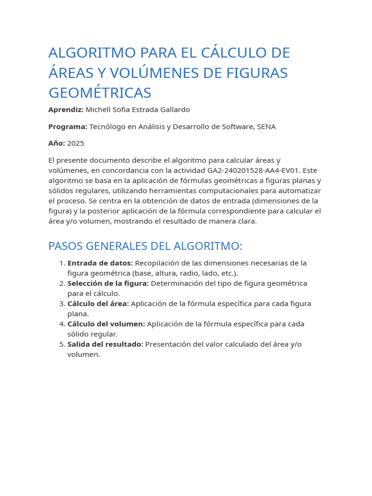 ALGORITMO | PDF | Geometría | Algoritmos