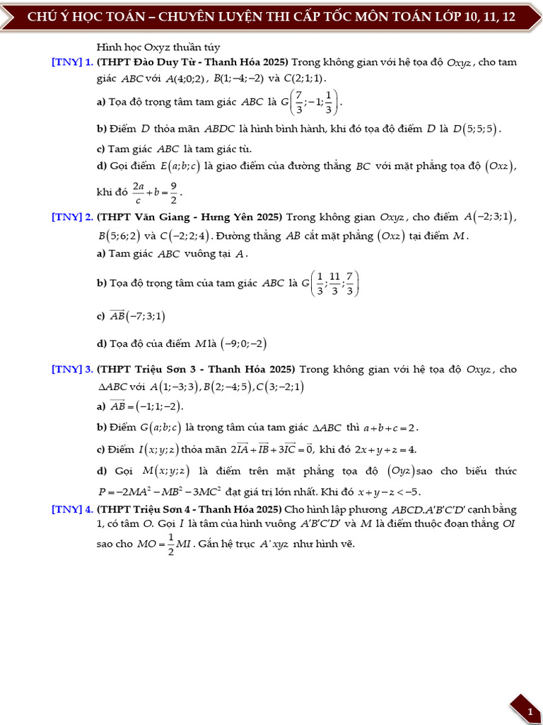 Ds8. Thuan Tuy Oxyz - CH | PDF