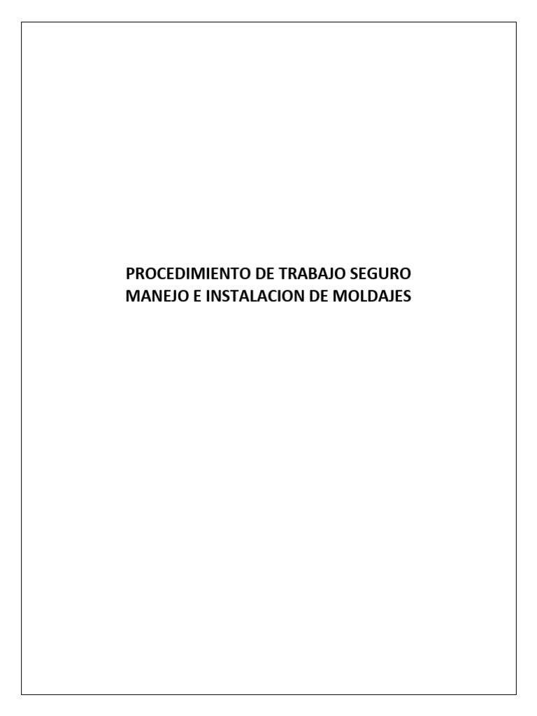 PTS Moldaje | PDF | Hormigón | Seguridad y salud ocupacional