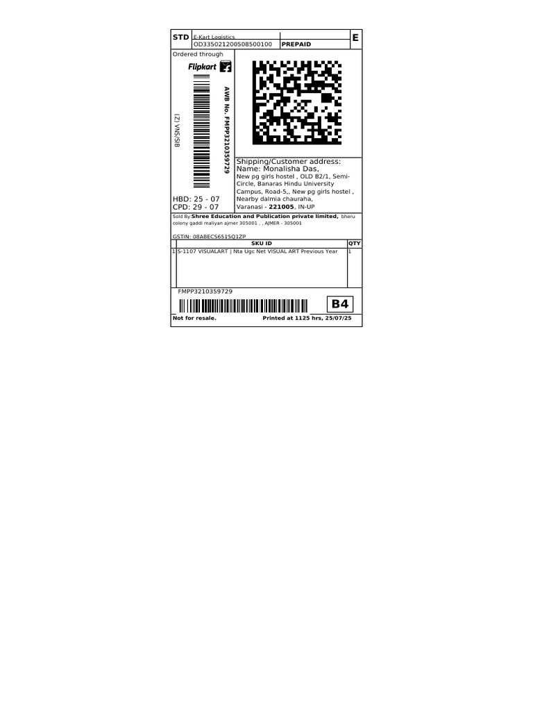 Flipkart Order Details and Dates | PDF