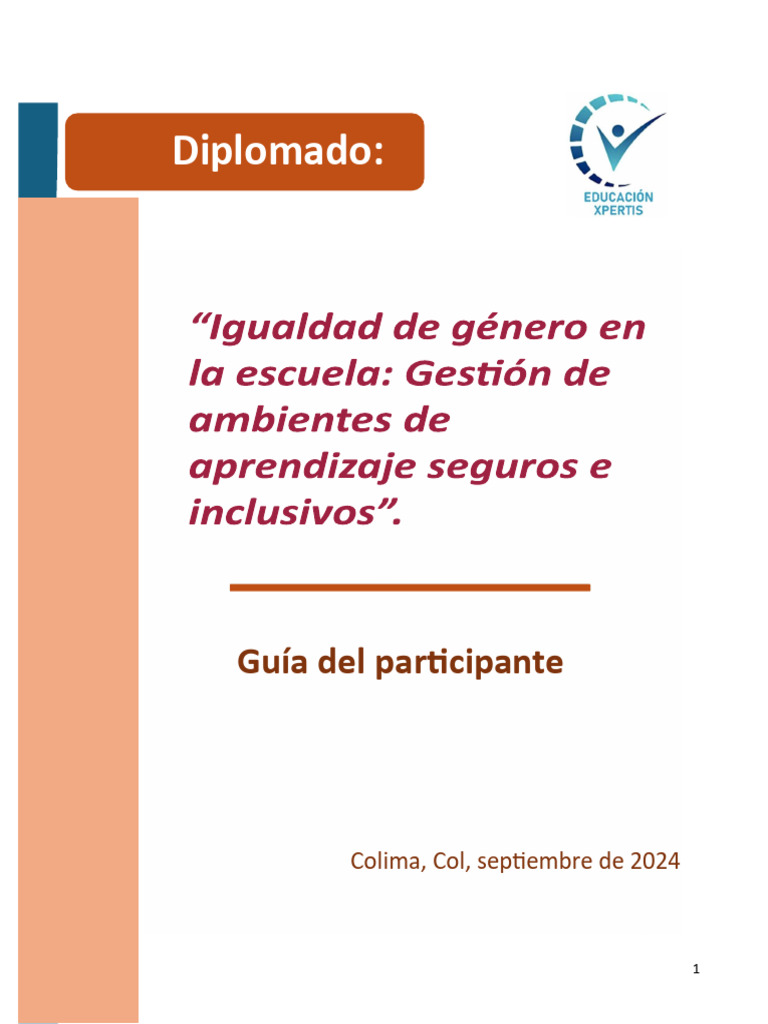 Diplomado en Igualdad de Género Escolar | PDF | Igualdad de género ...