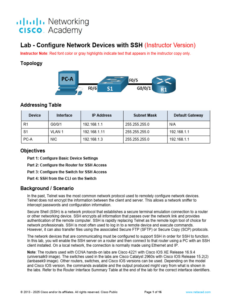 Configure SSH for Network Devices | PDF | Secure Shell | Computer Network