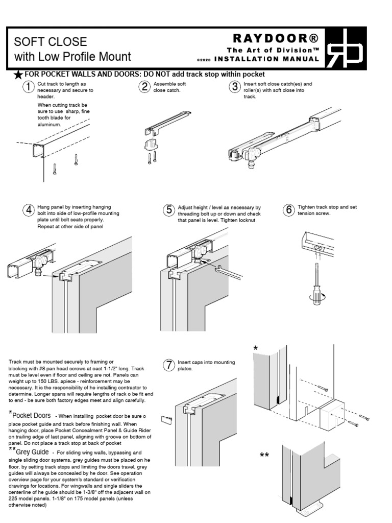 Raydoor Sliding Pocket Wall Installation Guide | PDF | Screw | Door