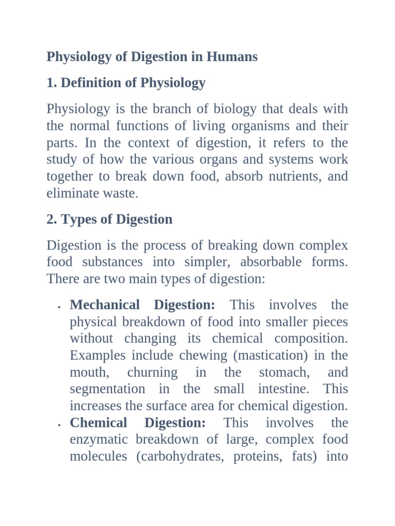 Physiology of Human Digestion | PDF | Digestion | Stomach