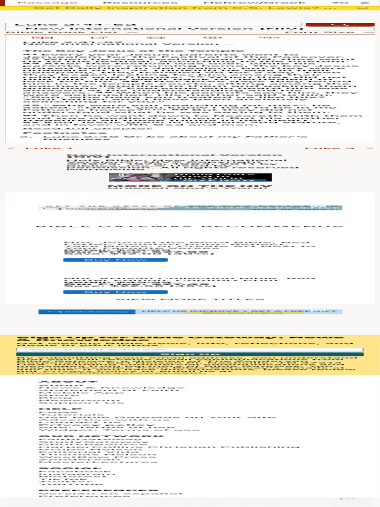 Luke 241-52 NIV - The Boy Jesus at The Temple | PDF | New International ...