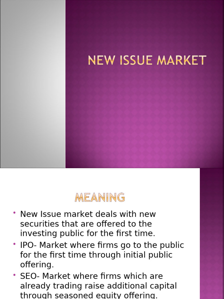 Co 4 (II) New Issue Market | PDF | Securities (Finance) | Stocks