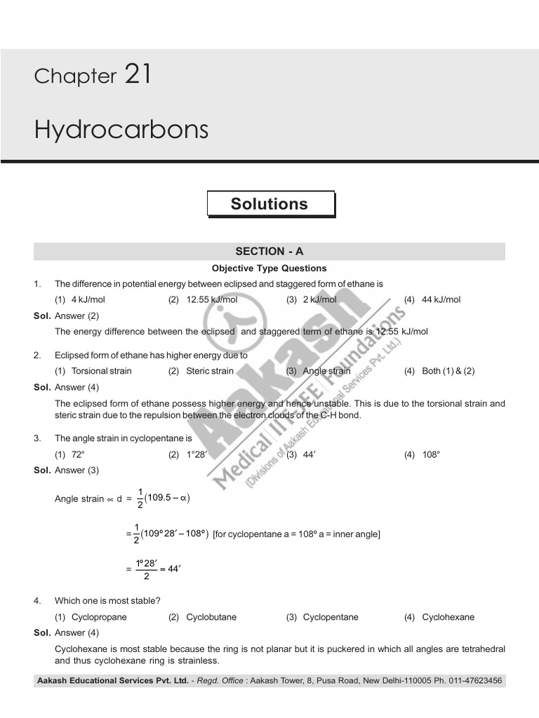 Hydrocarbon Worksheet 250723 175327 | PDF | Aromaticity | Alkene