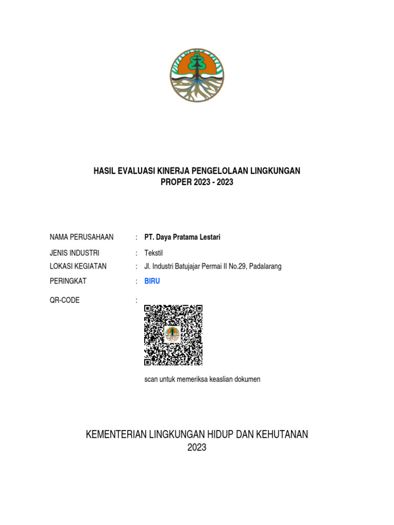 Proper PT Daya Pratama Lestari | PDF