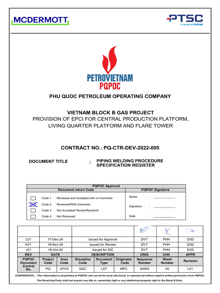 PQPOC Piping Welding Procedure Register | PDF | Specification ...