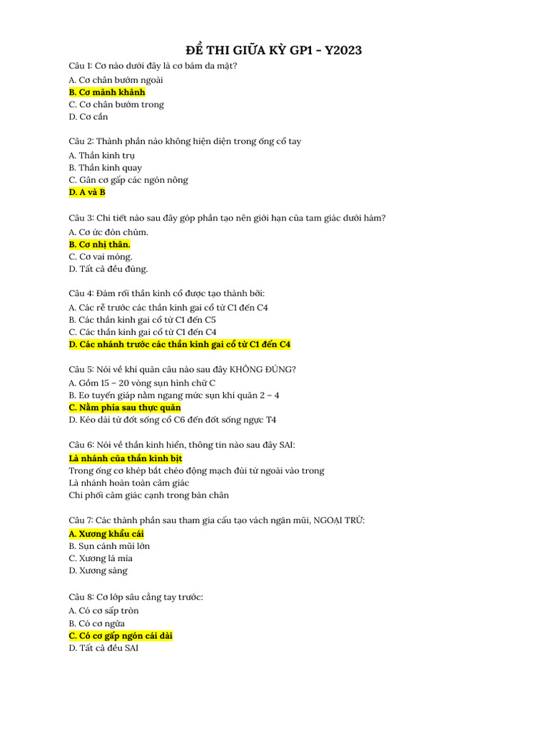 Đề Thi Giữa Kỳ GP1 - Y2023 PDF | PDF