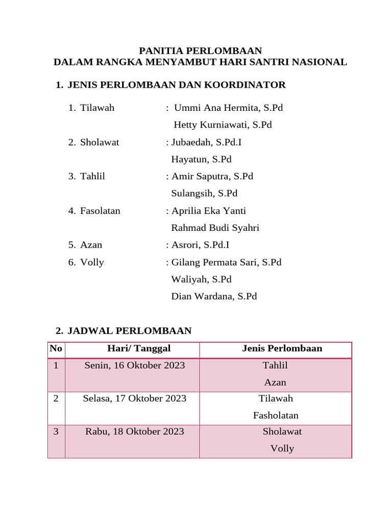 Panitia HSN | PDF