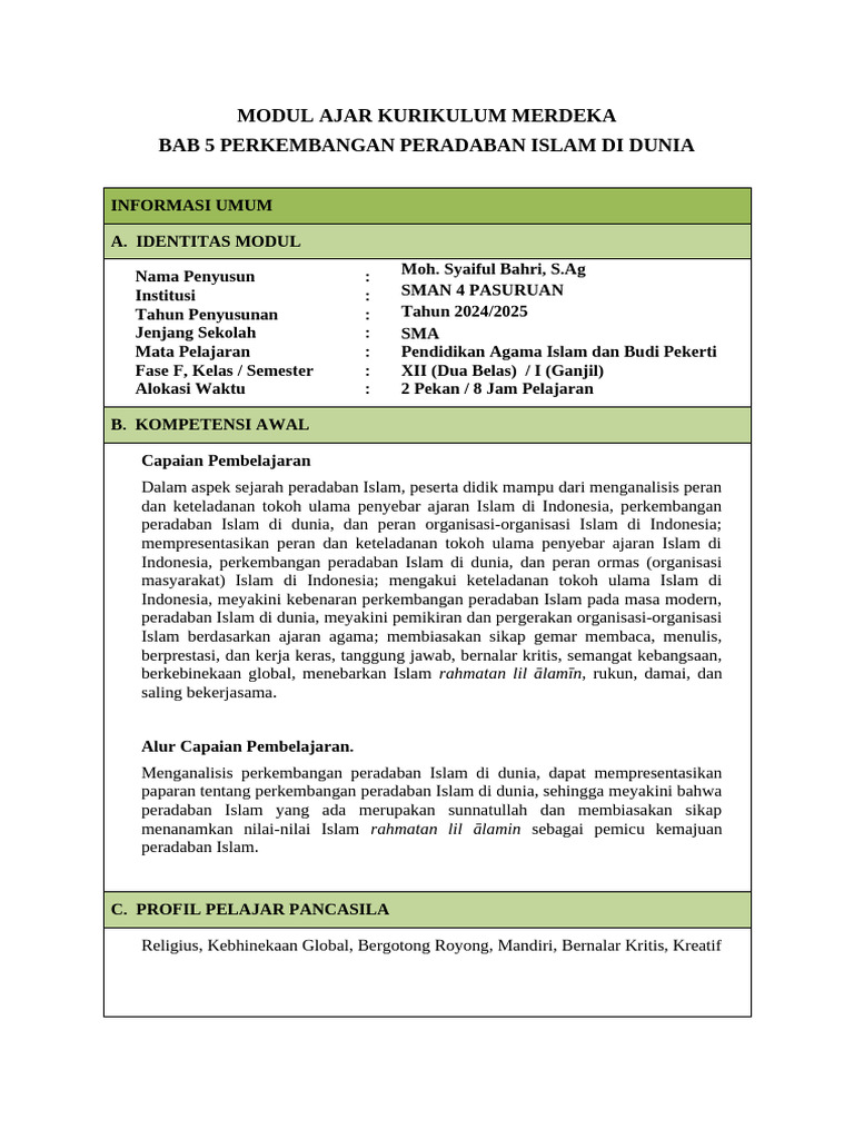 Perkembangan Peradaban Islam Global | PDF