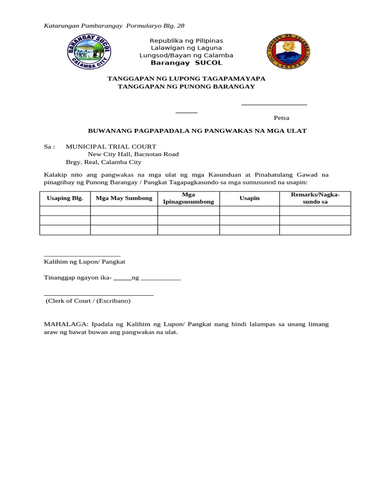 Monthly Report Court | PDF