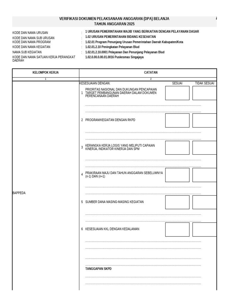 Contoh DPA Desa 2025 untuk Kesehatan | PDF