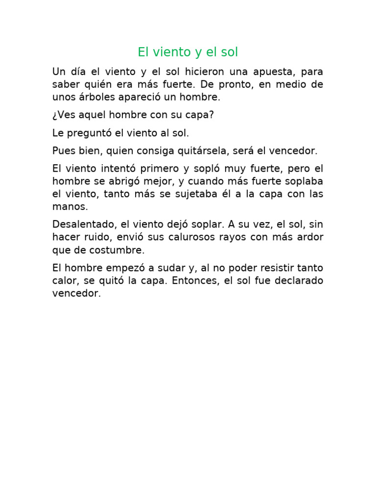El Viento y El Sol | PDF