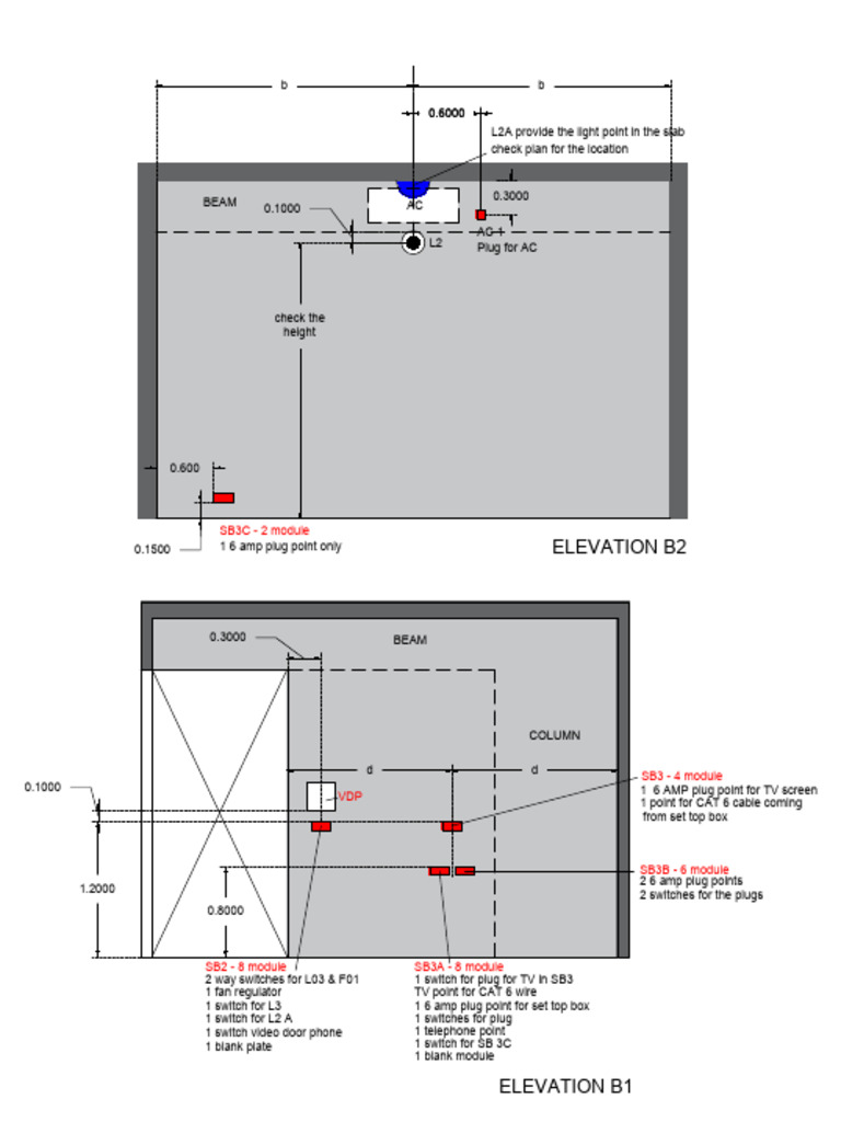 Wall Elevations - Living Room (2) | PDF | Electrical Equipment ...