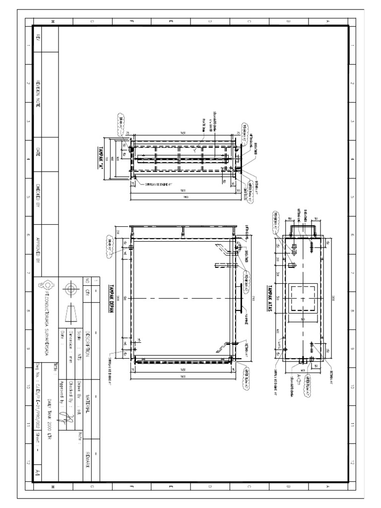 DWG Tangki Solar 2,000ltr Kotak | PDF