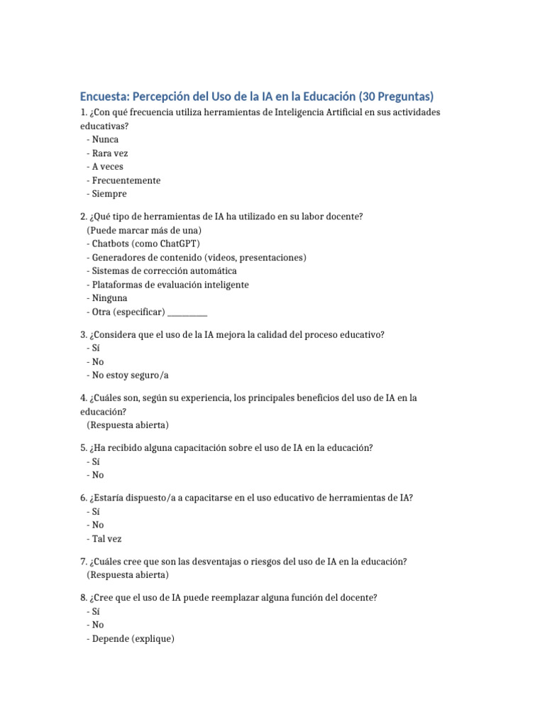 20 Preguntas sobre IA en Educación | PDF | Inteligencia artificial ...