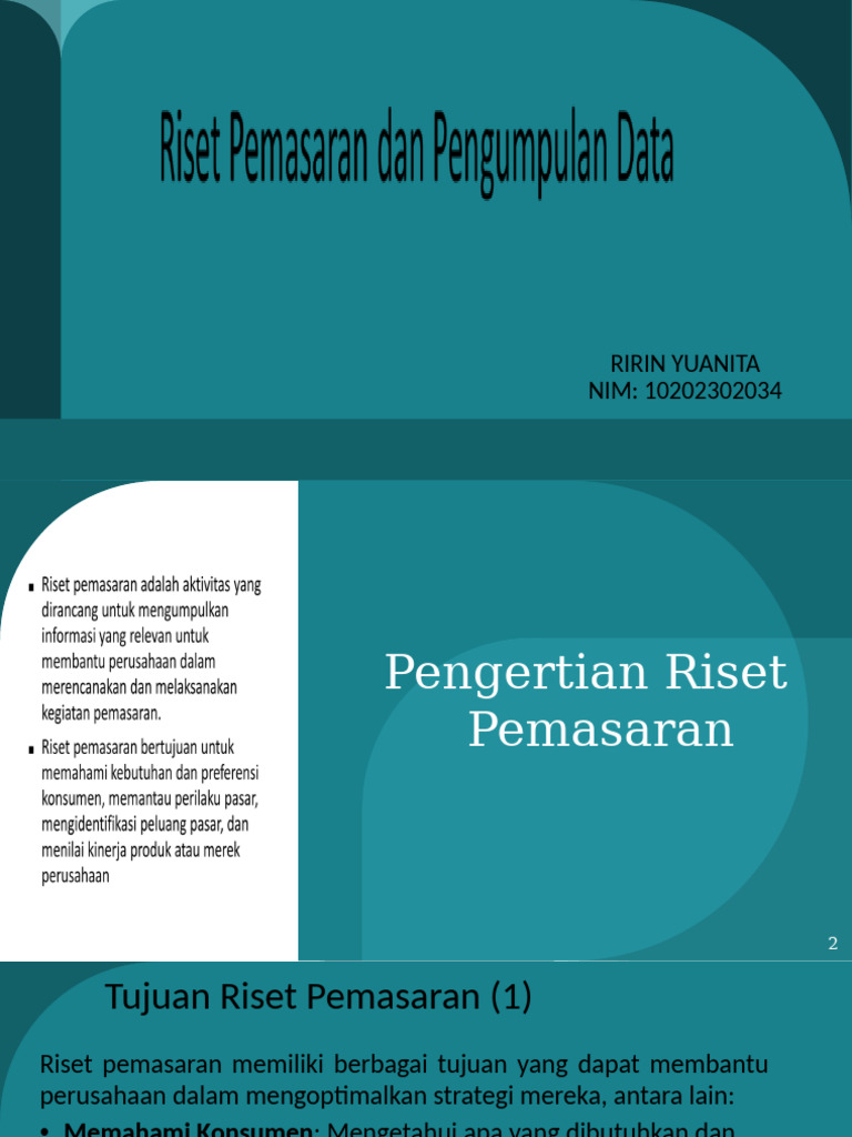 PTT Riset Pemasaran Dan Pengumpulan Data (Ririn Yuanita) | PDF