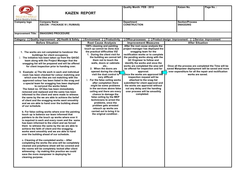 Kaizen Format | PDF | Business