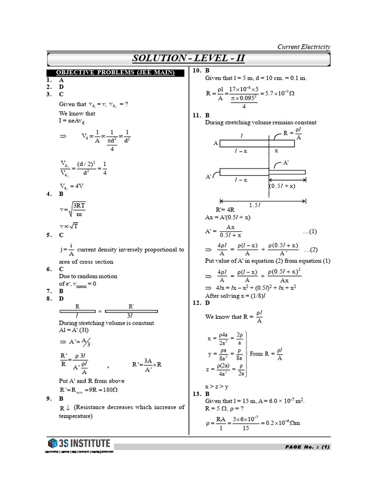 JEE Batch 2026 (Physics) Module V (Unit 17 To 20) - Sol | PDF ...