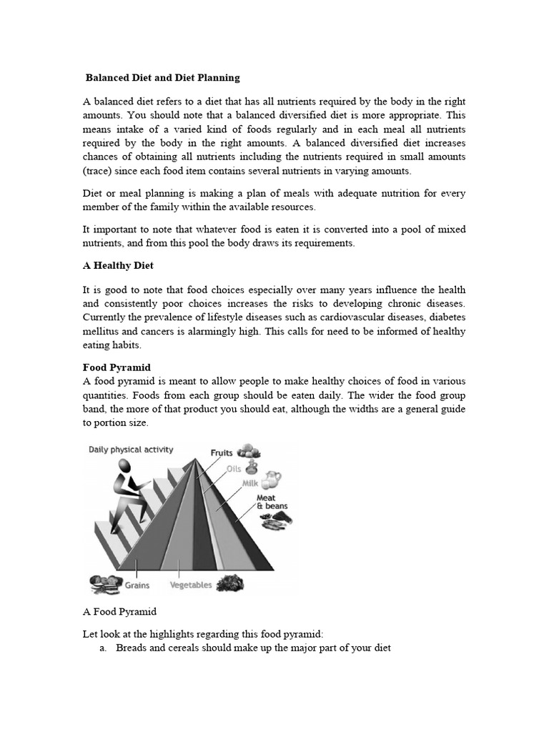 Balanced Diet and Diet Planning - Docx1 | PDF | Diet (Nutrition) | Diet ...