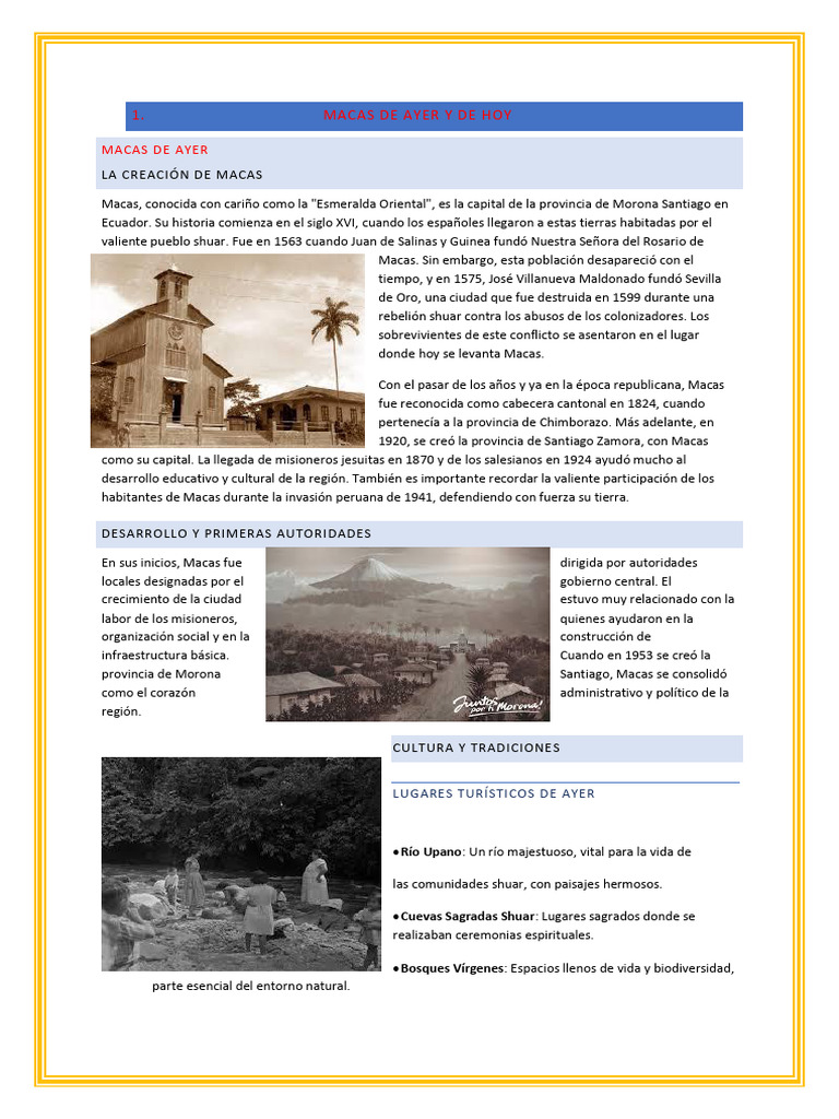 Historia y Modernidad de Macas, Ecuador | PDF