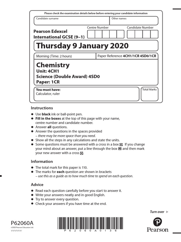 Edexcel International GCSE Chemistry Exam | PDF | Atoms | Atomic Nucleus