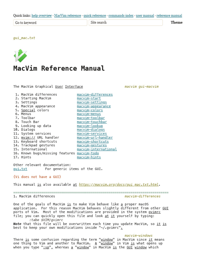 MacVim vs Vim: Key Differences Explained | PDF | Command Line Interface ...