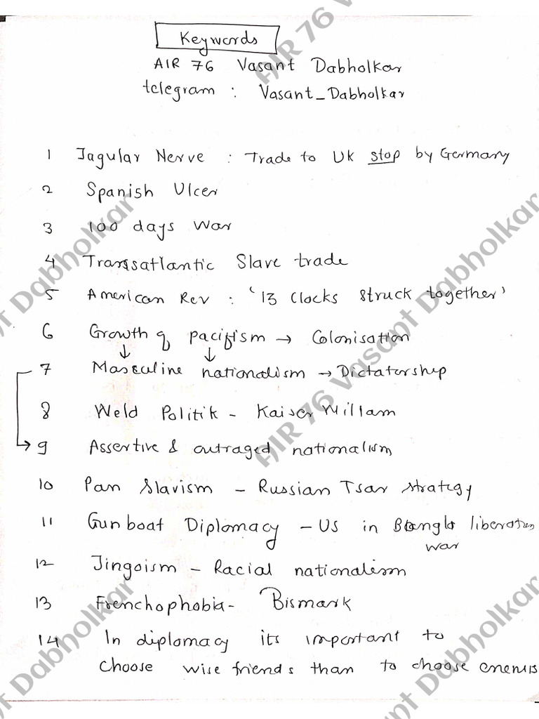Keywords For UPSC - Value Addition Vasant Dabholkar | PDF