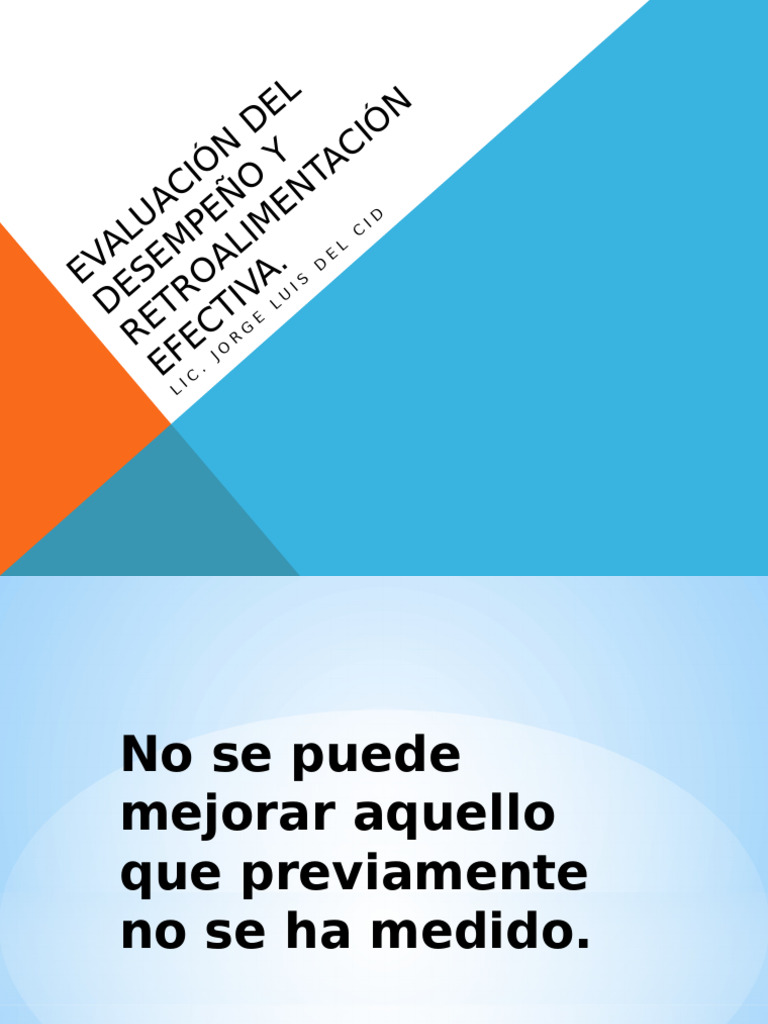 Evaluaci N Del Desempe o y Retroalimentaci N Efectiva | PDF | Cognición