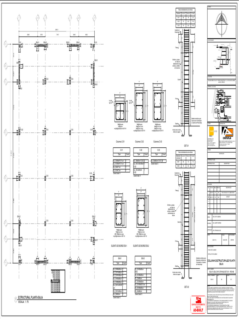 Sgl013 GDL Cw15 CPN NLB Est 001 Revab Columnas Estructurales Planta ...