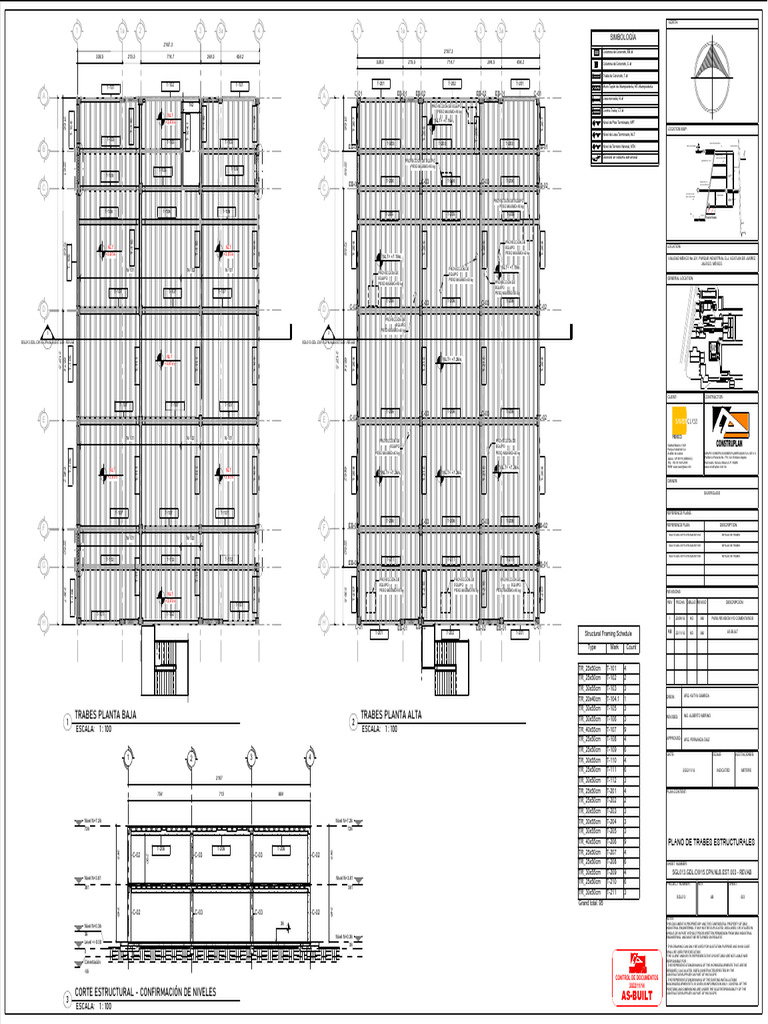 Sgl013 GDL Cw15 CPN NLB Est 003 Revab Plano de Trabes Estructurales | PDF