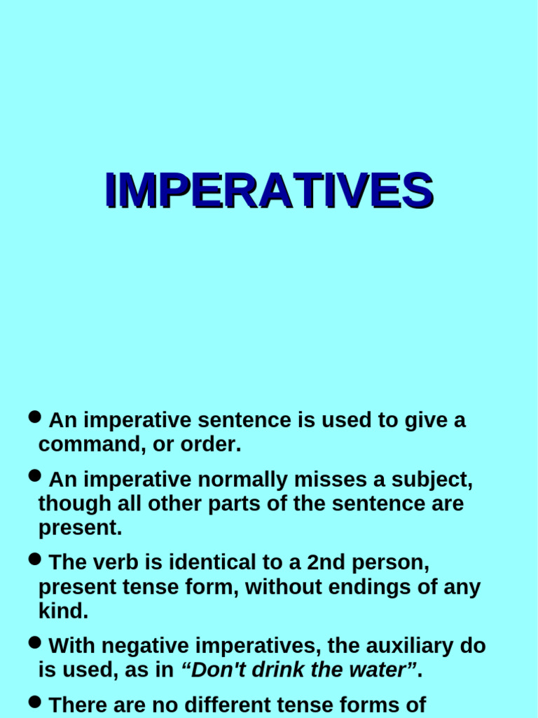Imperatives | PDF