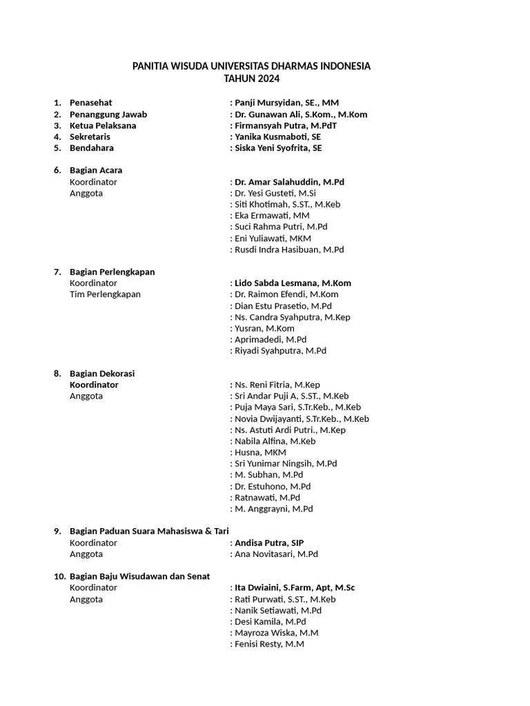 Lampiran SK Wisuda Periode September 2024 | PDF
