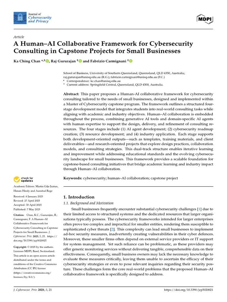 A Human-AI Collaborative Framework For Cybersecurity Consulting in ...