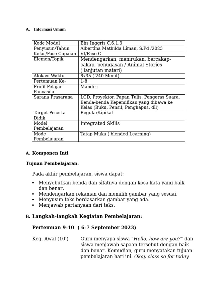 Modul Kelas 6 Lanjutan Ke 3 | PDF