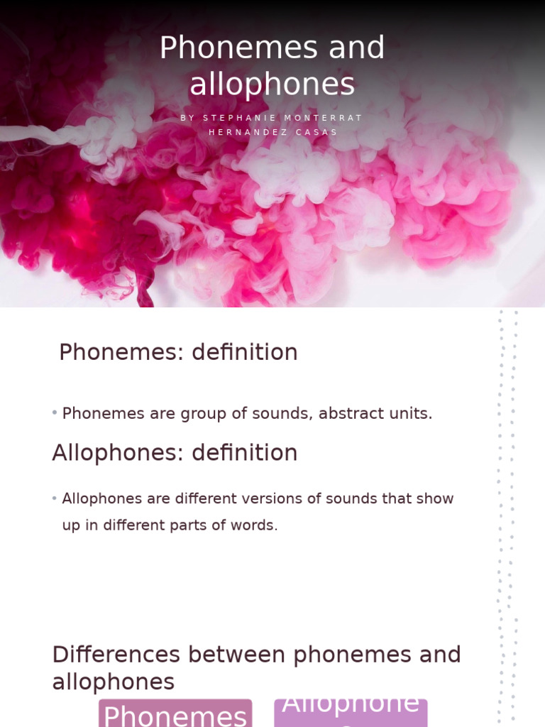 Phonemes and Allophones | PDF