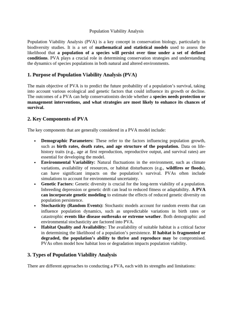 Understanding Population Viability Analysis | PDF | Natural Selection ...