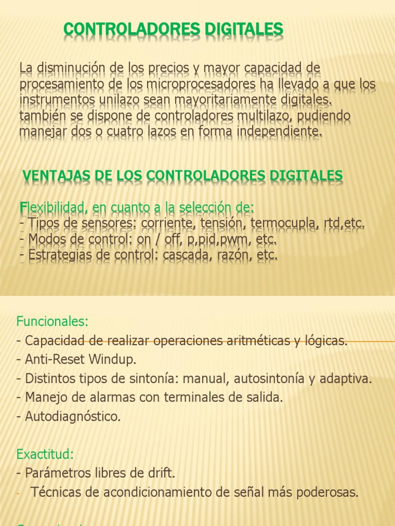 Ventajas y Configuración de Controladores Digitales | PDF | Ingeniería ...