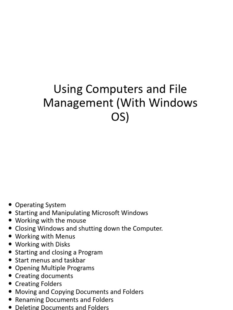 Windows OS: Computer Literacy Guide | PDF | Microsoft Windows ...