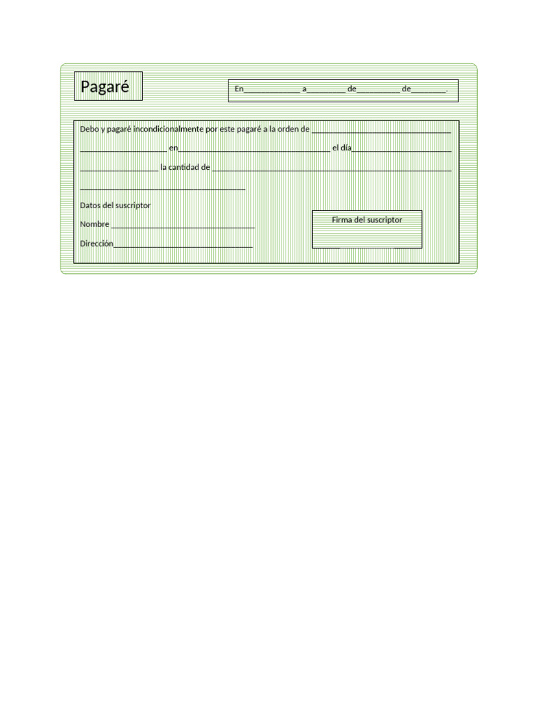 Formato de Pagaré Editable en PDF | PDF