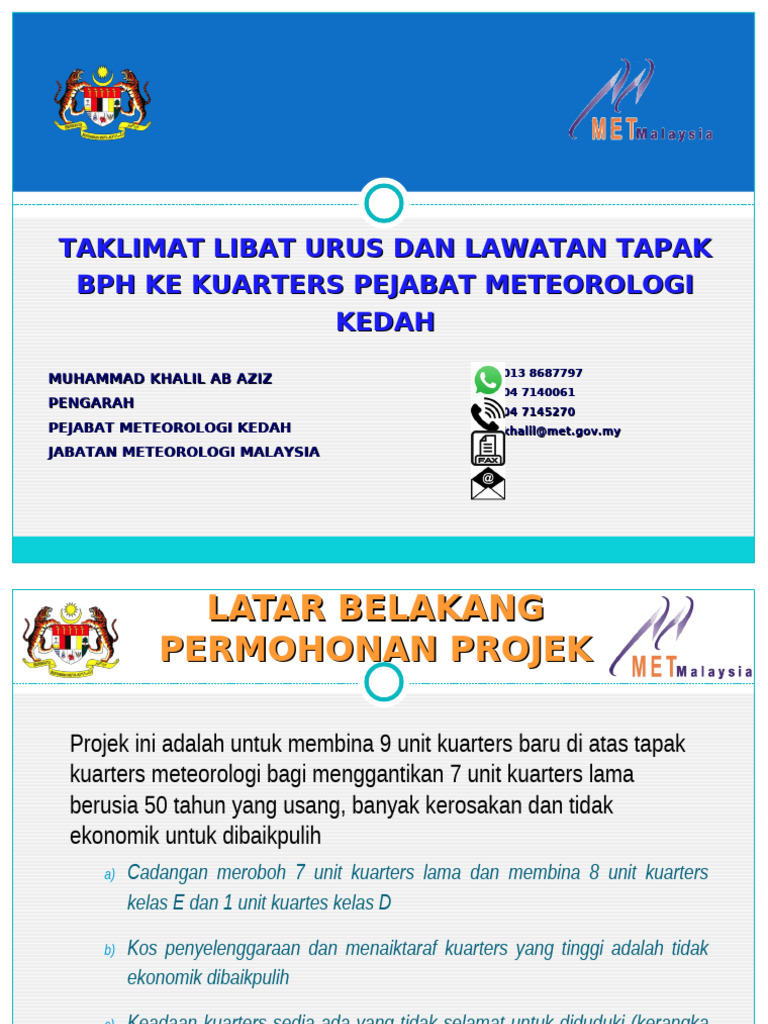 Taklimat Libat Urus Dan Lawatan Tapak Kuarters Pej Met Kedah Jul2025 | PDF