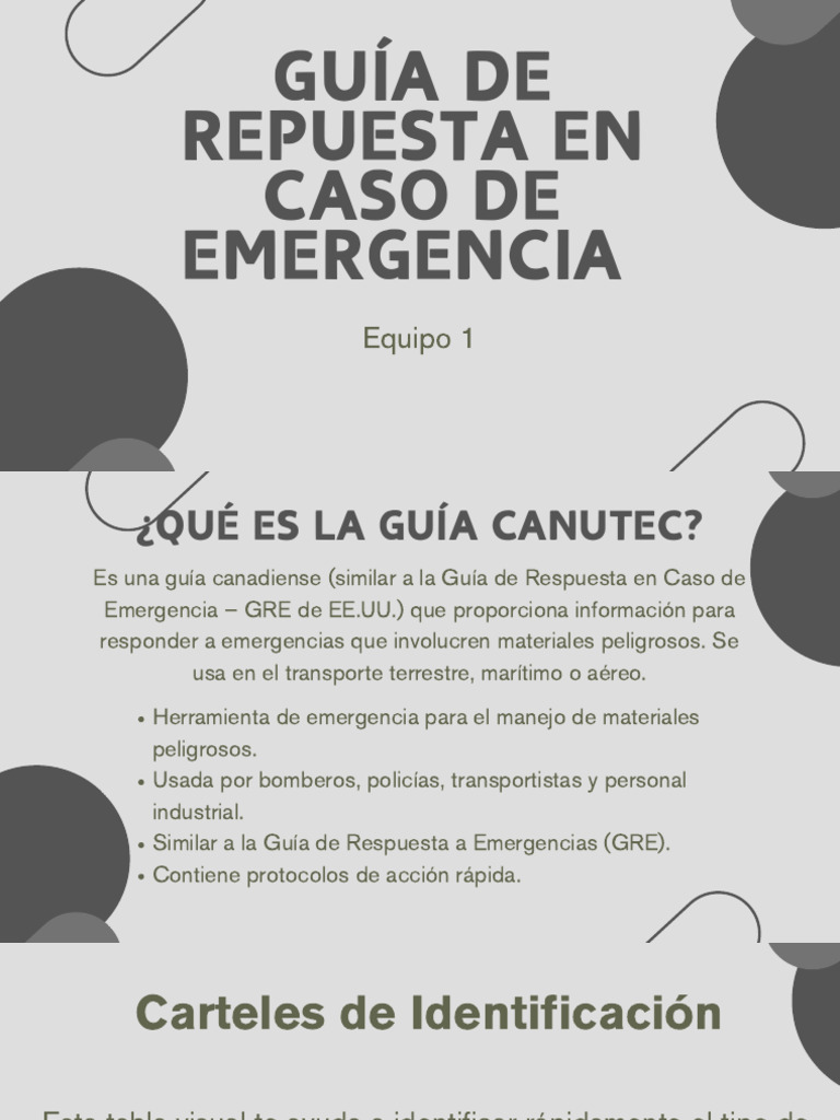 Guía de Repuesta en Caso de Emergencia | PDF | Mercancías peligrosas