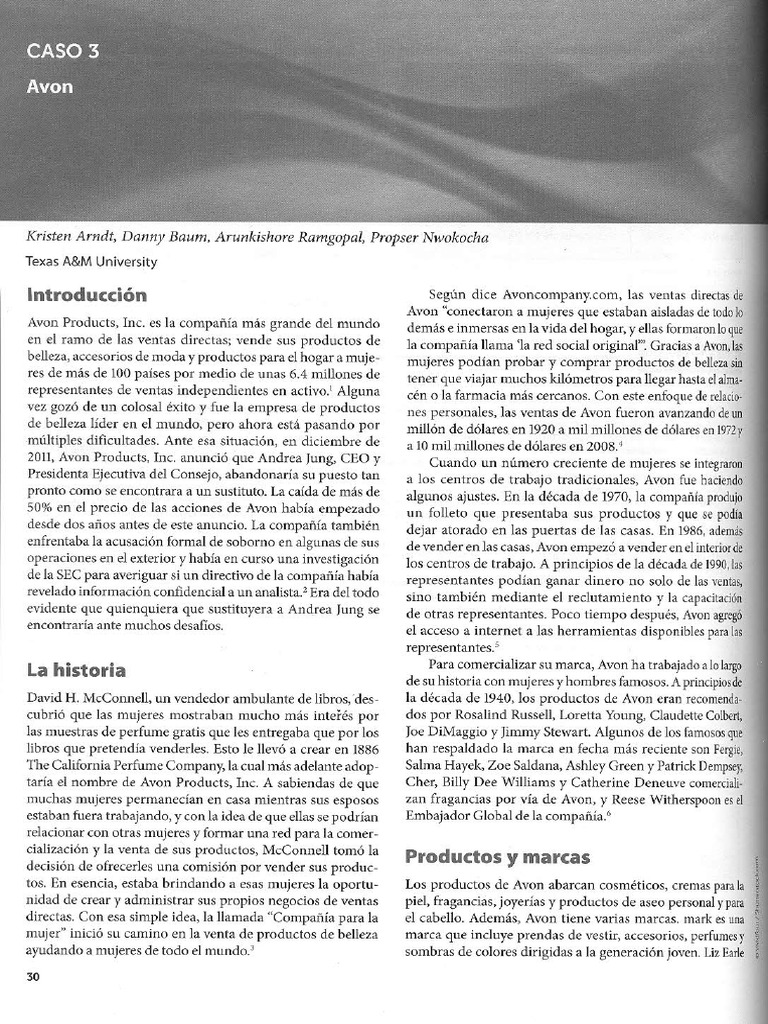 Caso Avon - Libro Hitt | PDF