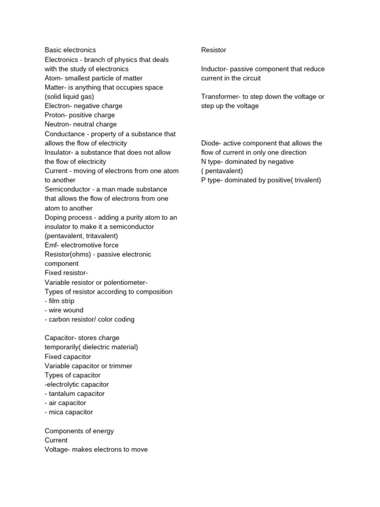Fundamentals of Basic Electronics | PDF